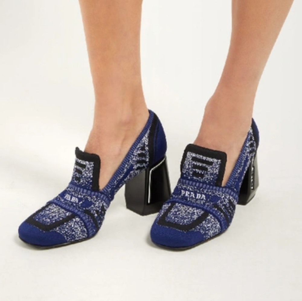 Authentic Prada Jacquard Pump Shoes - Gem